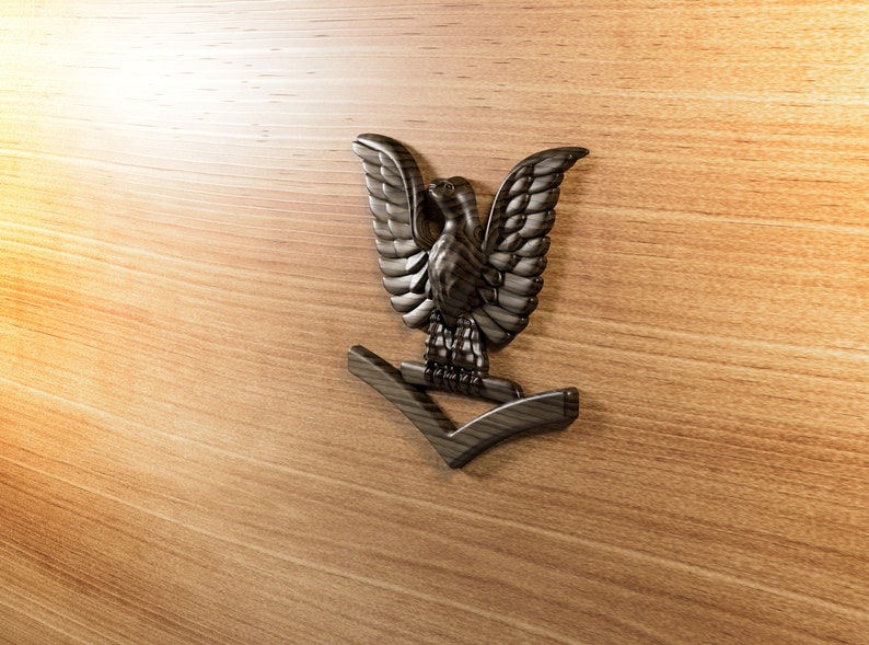 Navy Third Class Petty Officer Perched Eagle Insignia 3D Stl File for ...