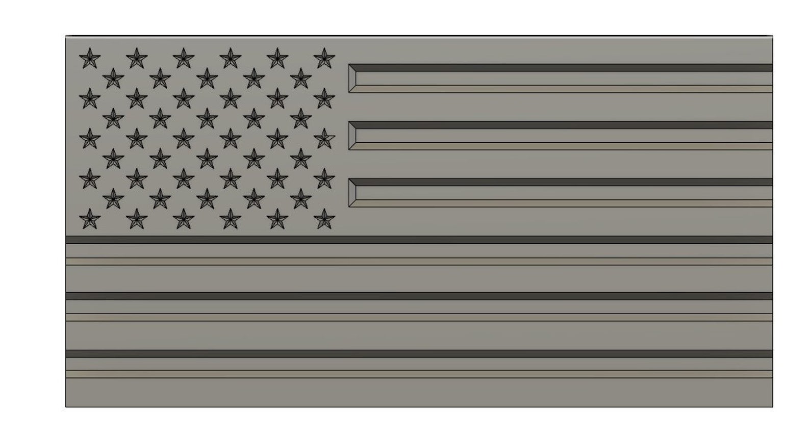 United States (US) Flag 3D Stl File for CNC Router - Etsy