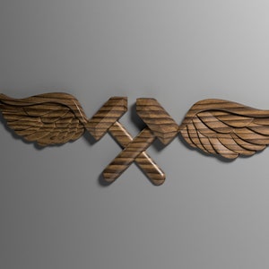 Navy Aviation Structural Mechanic (AM) Rating Badge 3D Stl File for CNC ...