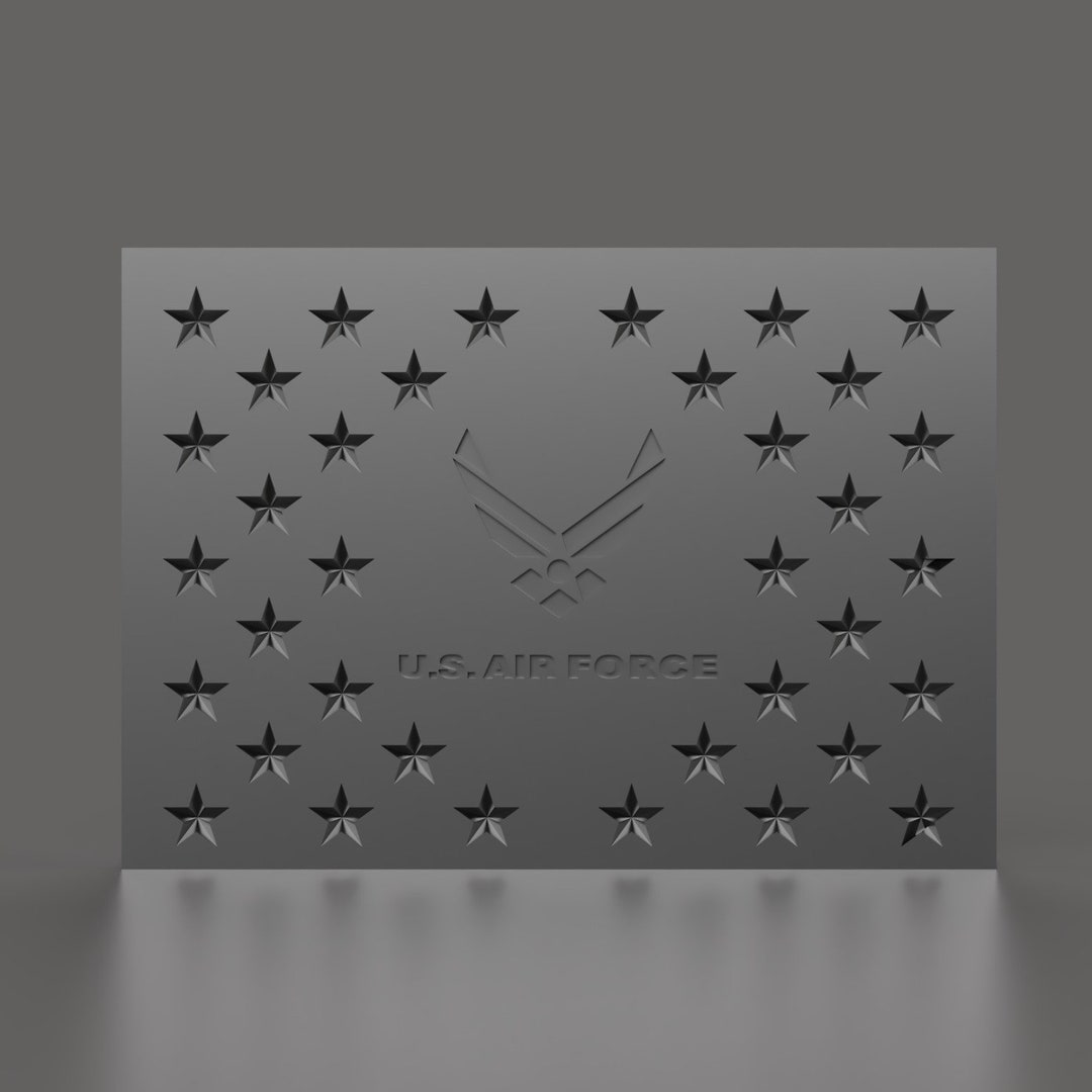 United States (US) Flag Union Jack With Air Force Insignia 3D Stl File ...