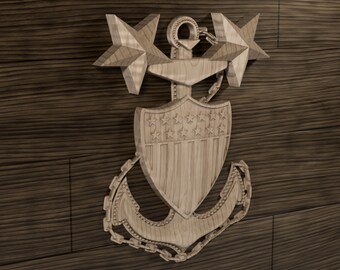 Navy Master Chief Petty Officer MCPO Insignia 3D Stl File | Etsy
