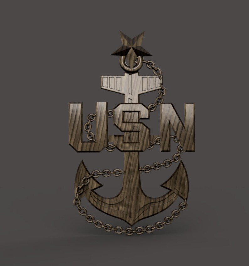 Navy Senior Chief Petty Officer (SCPO) Insignia 3D Stl File for CNC ...