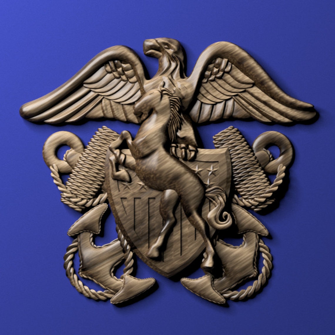 Navy Officers Crest (mustang) 3D Stl File for CNC Router - Etsy