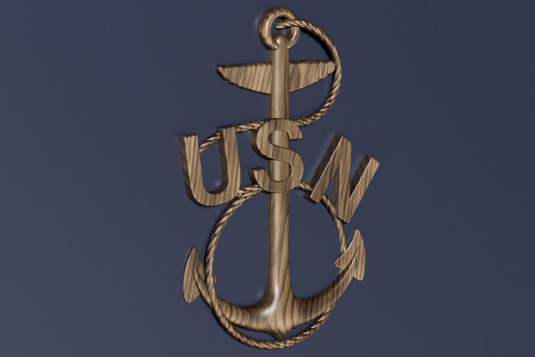 Navy Vintage Chief Petty Officer (CPO) Insignia 3D Stl File for CNC ...