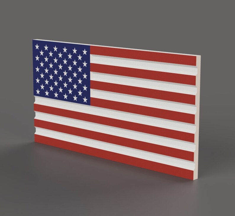 United States (US) Flag 3D Stl File for CNC Router - Etsy