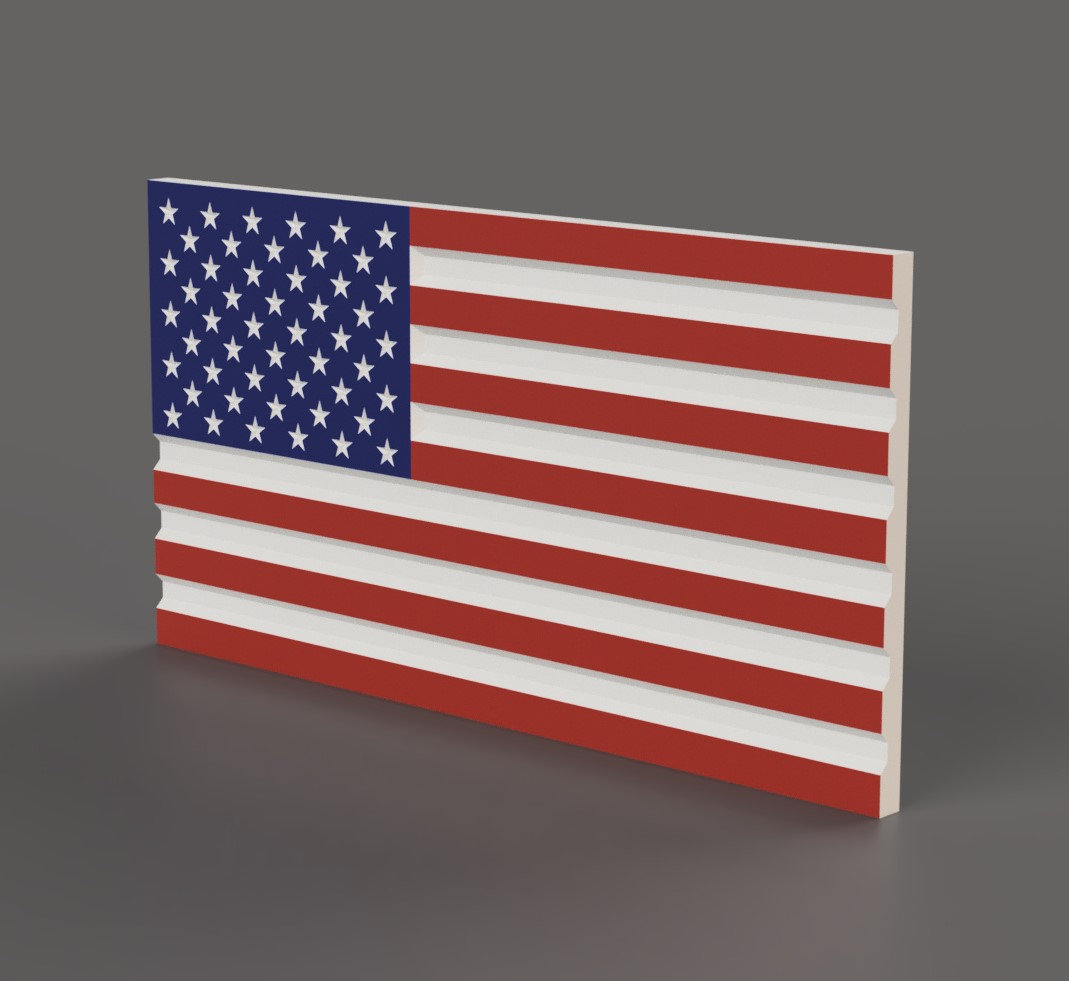 United States US Flag 3D Stl File for CNC Router - Etsy