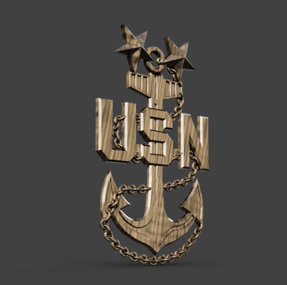 Navy Master Chief Petty Officer (MCPO) Insignia 3D Stl File for CNC ...