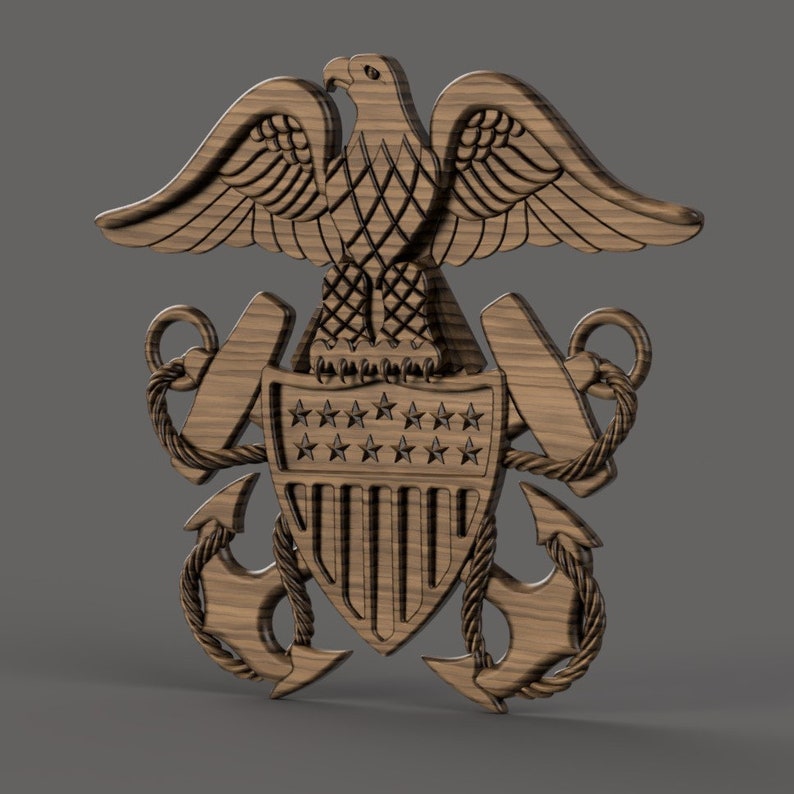 Navy Officers Crest 3D stl file for CNC router | Etsy