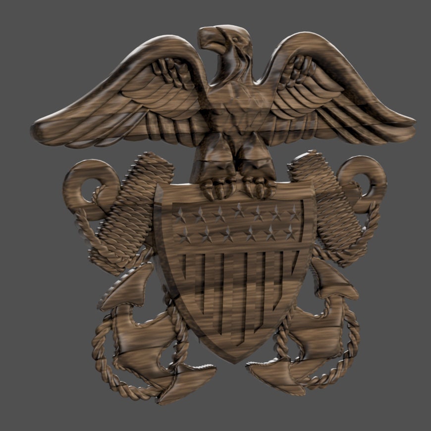 Navy Officers Crest 3D Stl File for CNC Router - Etsy UK