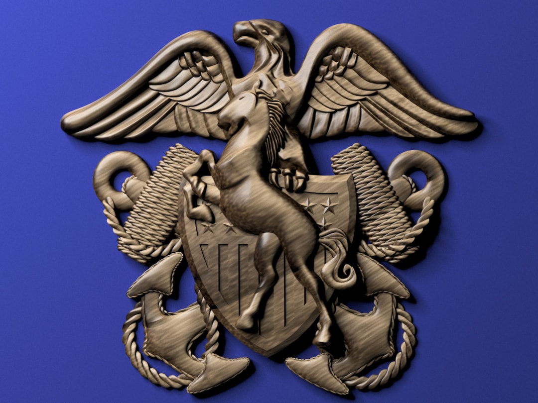 Navy Officers Crest (mustang) 3D Stl File for CNC Router - Etsy