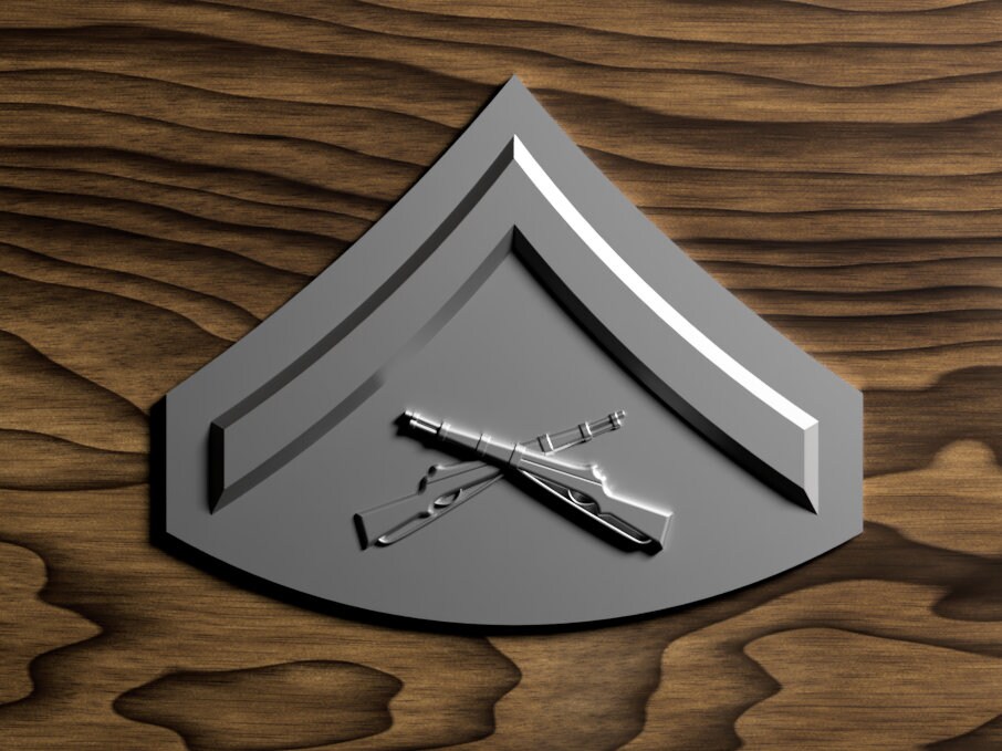USMC Lance Corporal LCpl E3 rank insignia 3D stl file for | Etsy