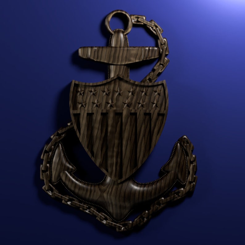 Coast Guard Chief Petty Officer (CPO) Insignia 3D Stl File for CNC ...