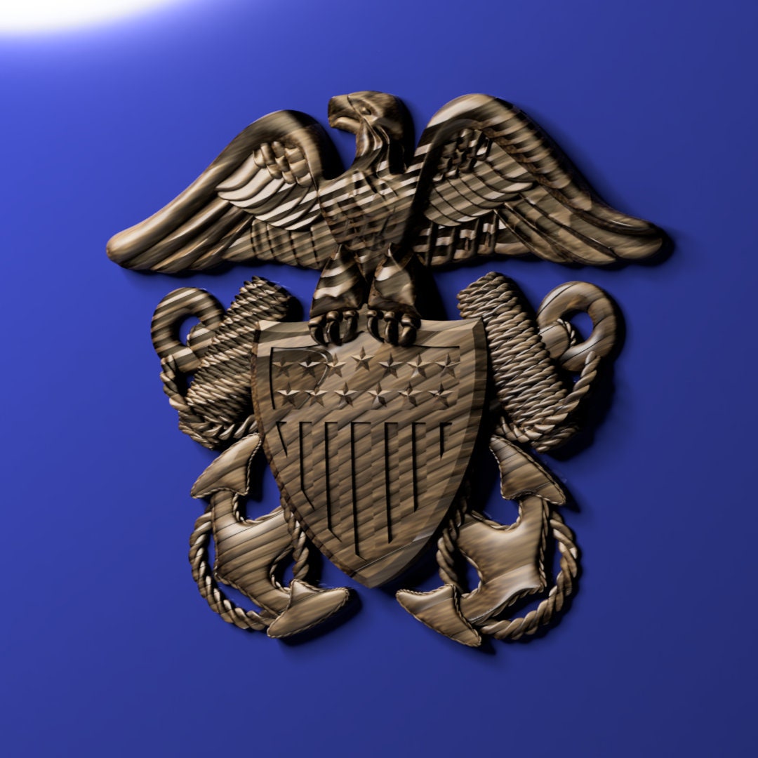 Navy Officers Crest 3D Stl File for CNC Router - Etsy