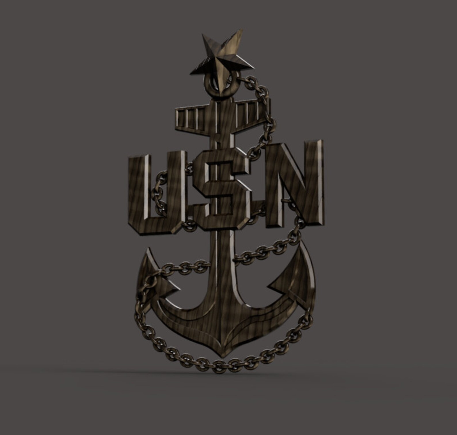 Navy Senior Chief Petty Officer (SCPO) Insignia 3D Stl File for CNC ...