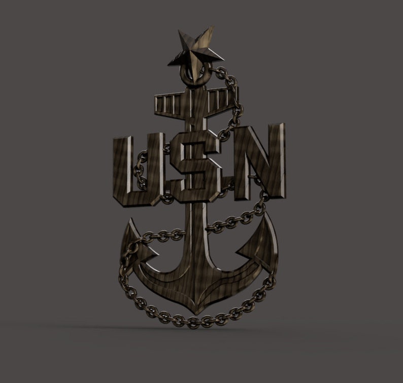Navy Senior Chief Petty Officer (SCPO) Insignia 3D Stl File for CNC ...
