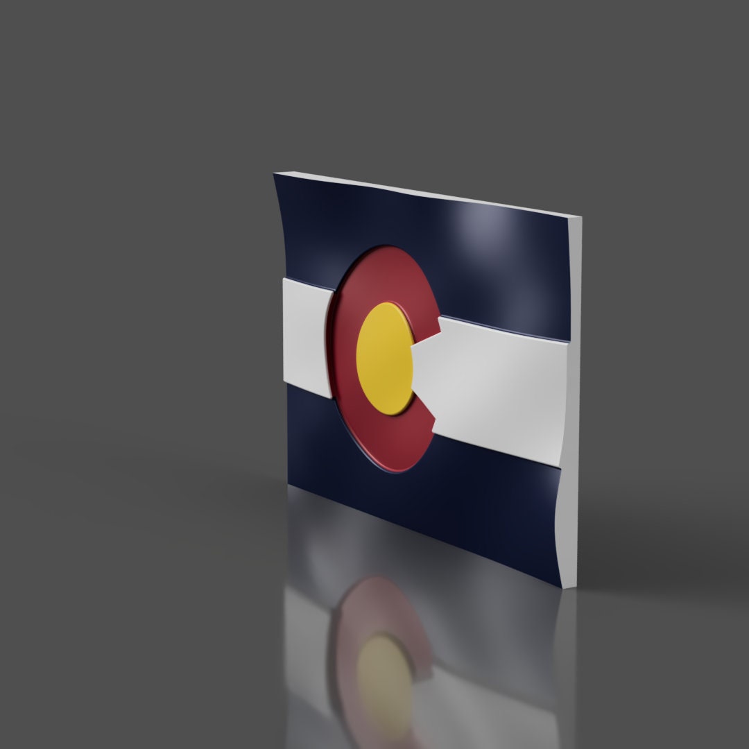 Waving Colorado CO Flag 3D STL File for CNC Router - Etsy
