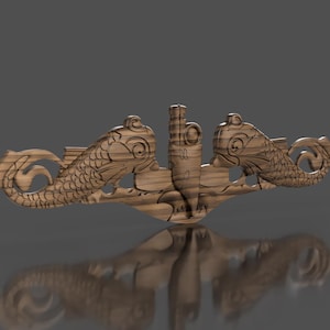 Navy Submarine Warfare SS Insignia 3D Stl File for CNC Router - Etsy