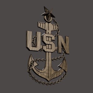 Navy Senior Chief Petty Officer (SCPO) Insignia 3D Stl File for CNC ...