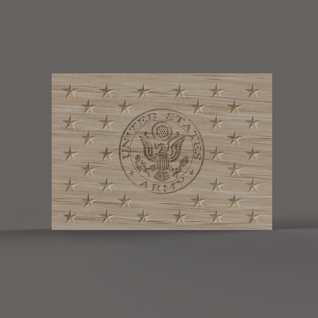 United States (US) Flag Union Jack With Army Insignia 3D Stl File for ...