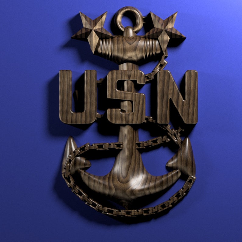 Navy Master Chief Petty Officer (MCPO) Insignia 3D Stl File for CNC ...