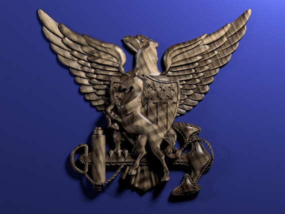 Coast Guard Officers Crest mustang 3D Stl File for CNC | Etsy