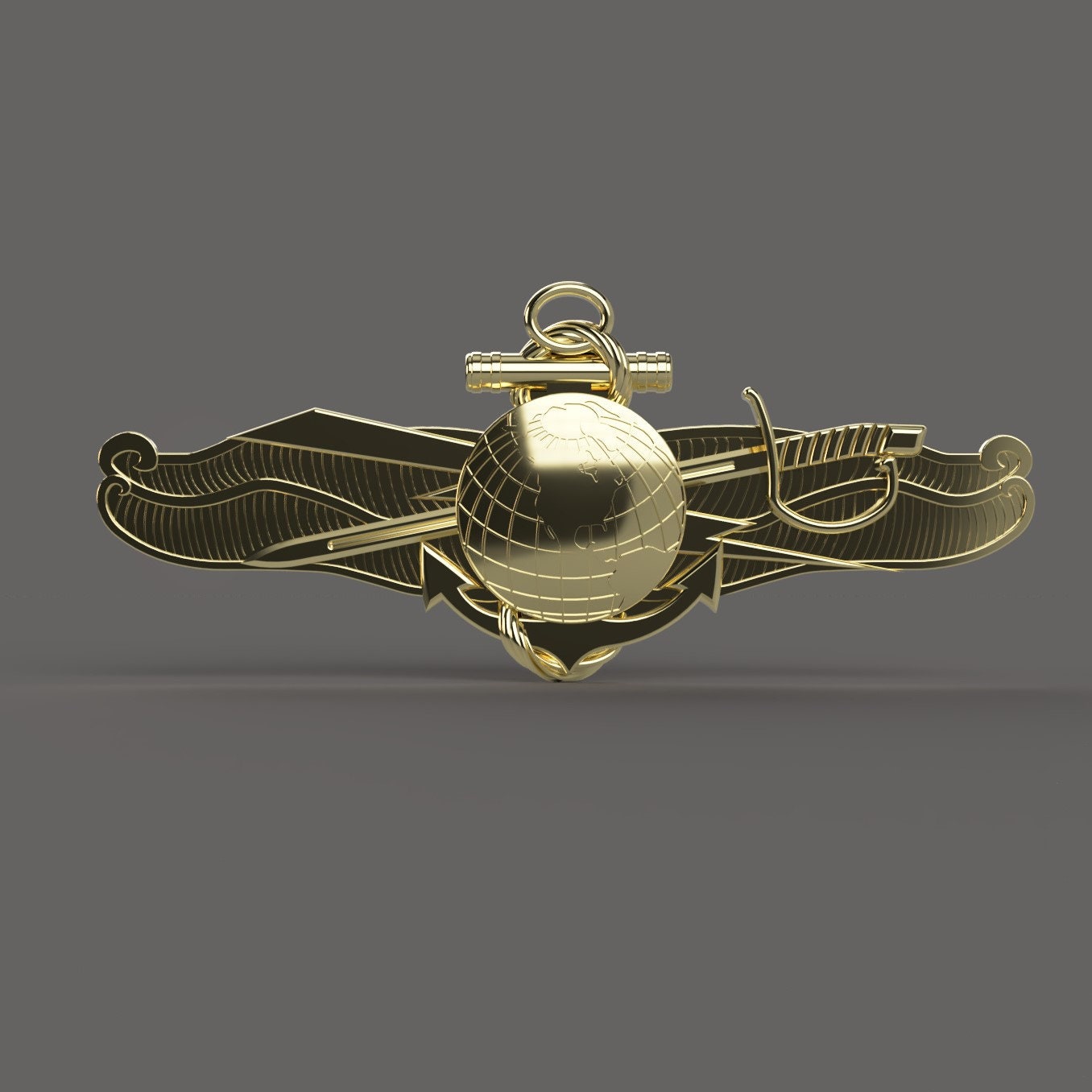 Navy Information Warfare Officer (IWO) Insignia, 3D Stl File for CNC ...
