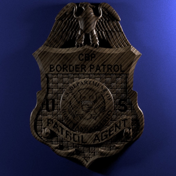 3d Border Patrol Badge - Etsy