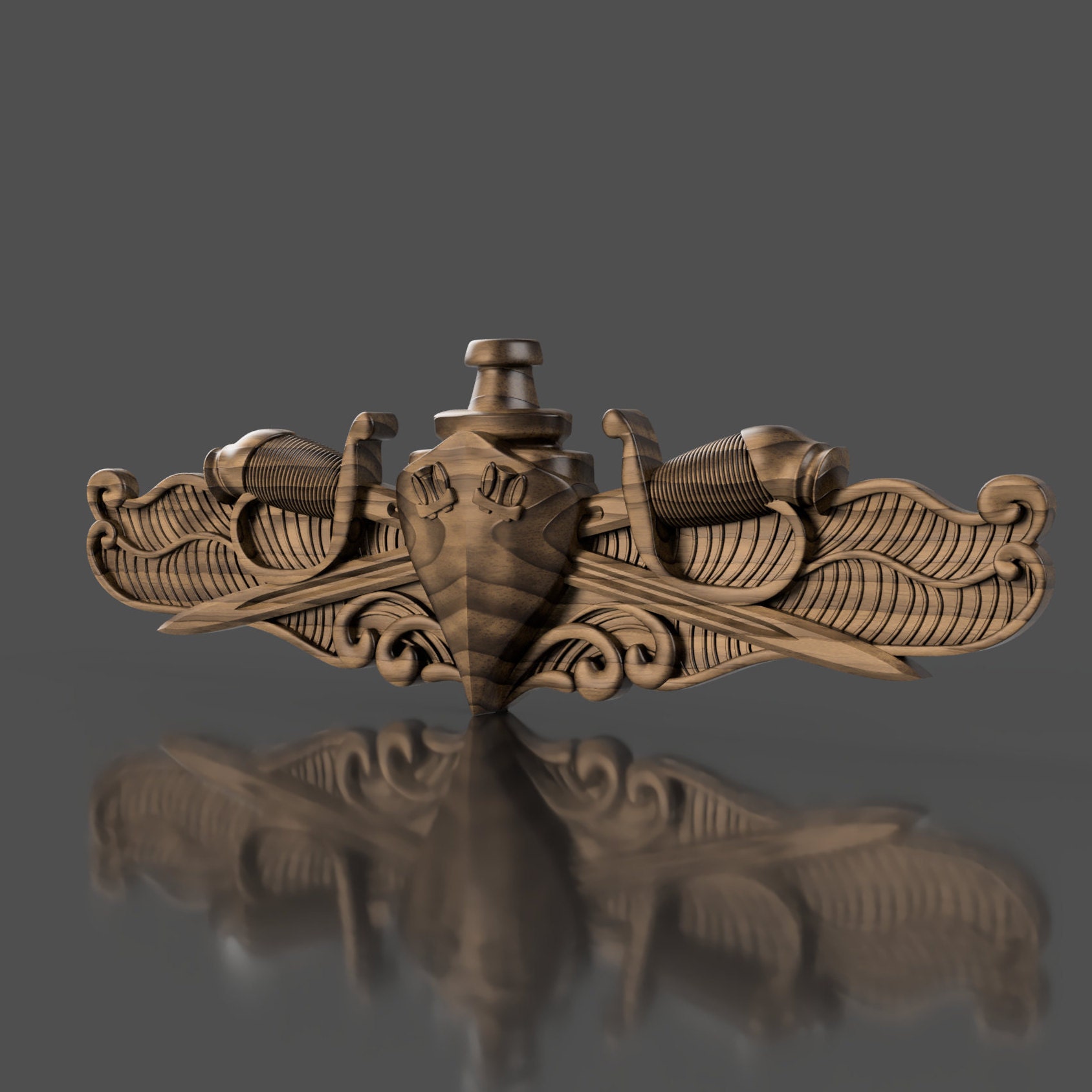 Navy Surface Warfare Officer SWO Insignia 3D Stl File for CNC | Etsy