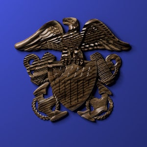 Navy Officers Crest 3D Stl File for CNC Router - Etsy