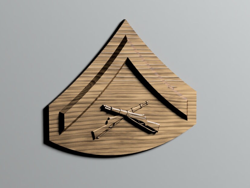 USMC Lance Corporal LCpl E3 rank insignia 3D stl file for | Etsy