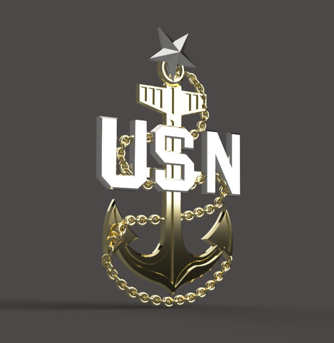 Navy Senior Chief Petty Officer (SCPO) Insignia 3D Stl File for CNC ...