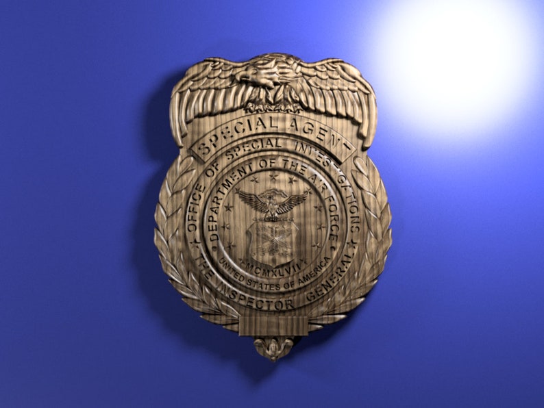 Air Force Special Agent Badge 3D Stl File for CNC Router - Etsy