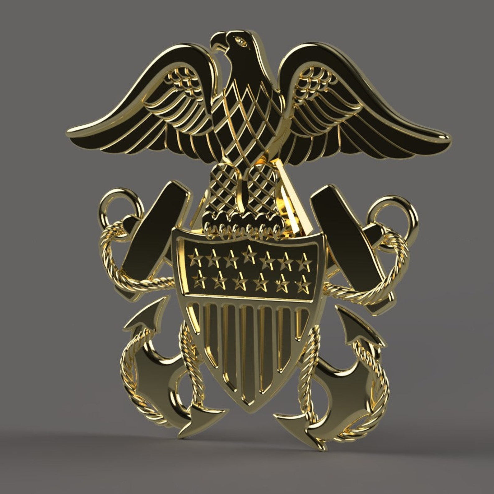 Navy Officers Crest 3D stl file for CNC router | Etsy