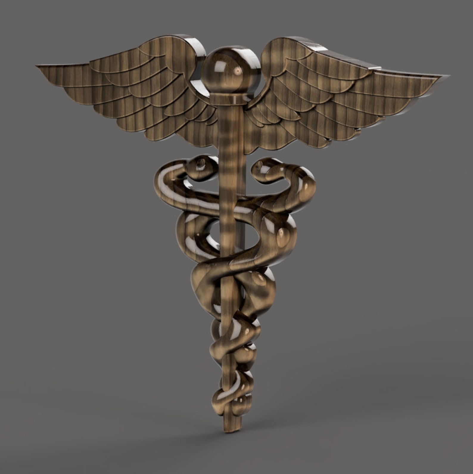 Caduceus Stl File for CNC Router - Etsy