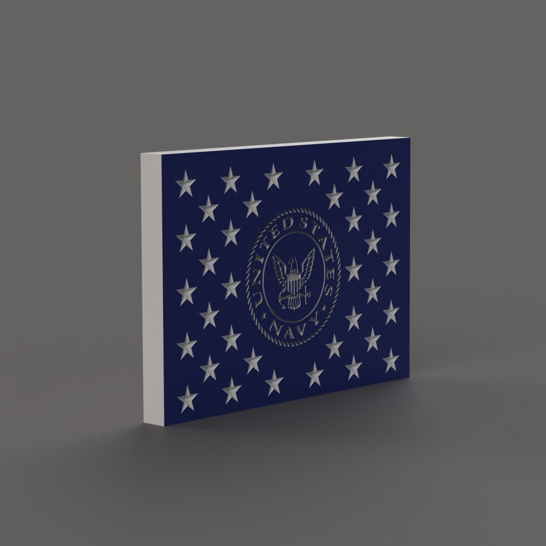 United States US Flag Union Jack With US Navy Insignia 3D | Etsy