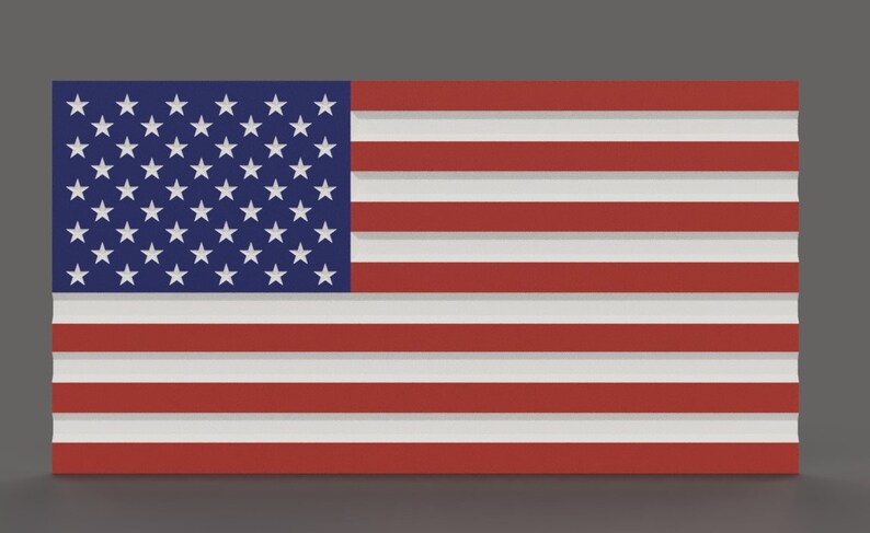 United States US Flag 3D Stl File for CNC Router - Etsy