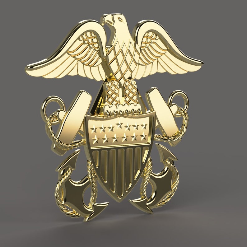 Navy Officers Crest 3D stl file for CNC router | Etsy
