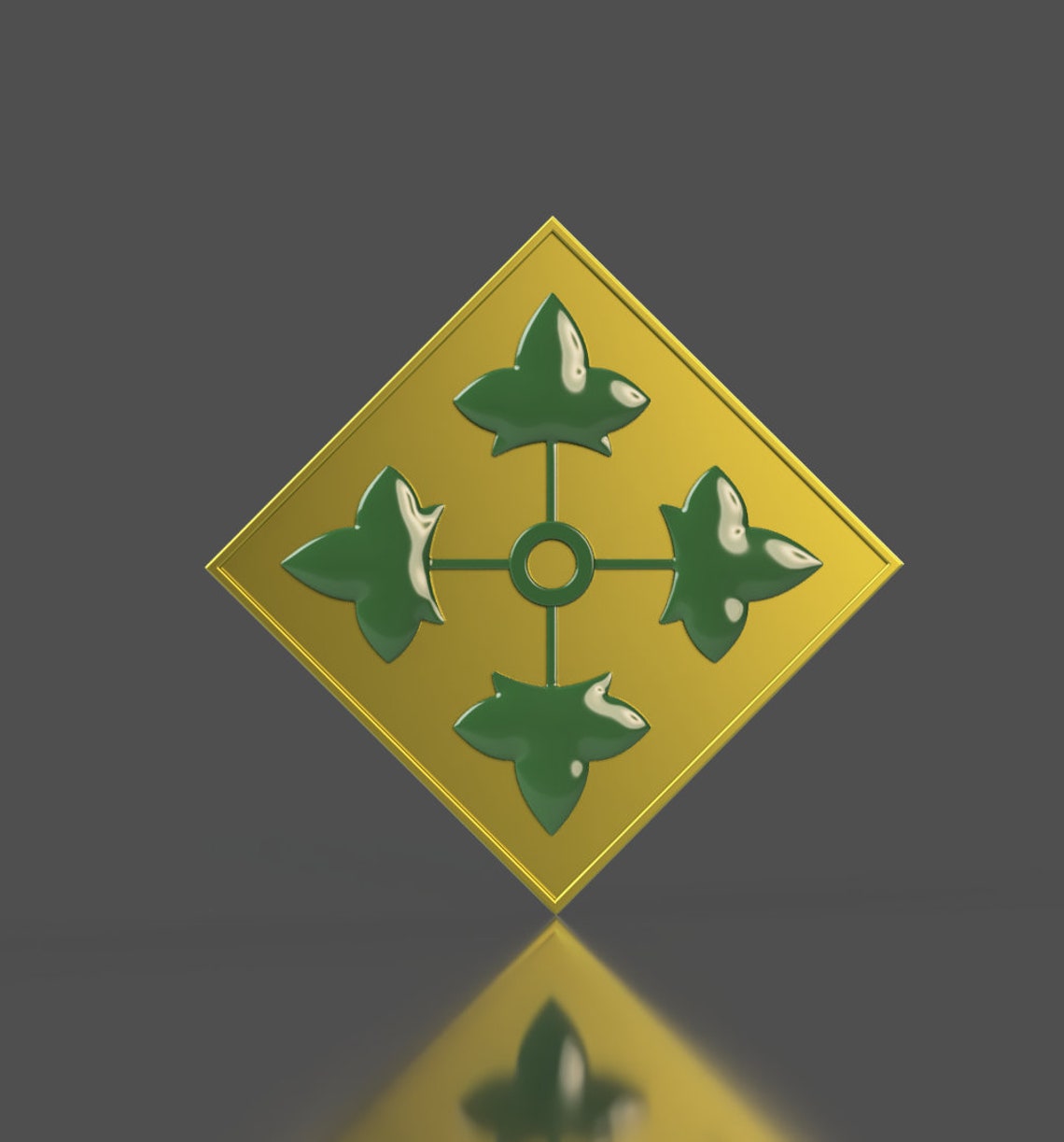 Army 4th Infantry Division Insignia 3D Stl File for CNC Router - Etsy