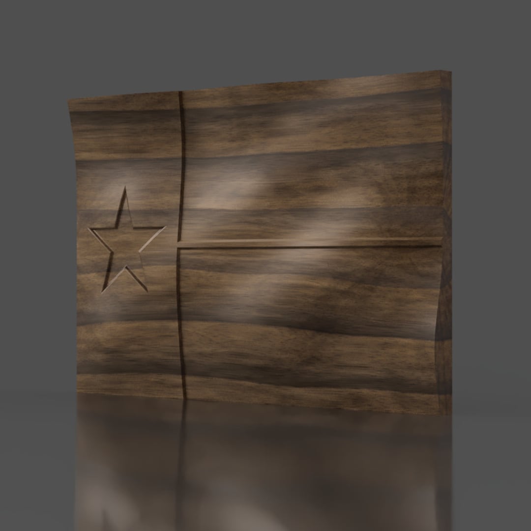 Waving Texas TX Flag 3D STL File for CNC Router - Etsy