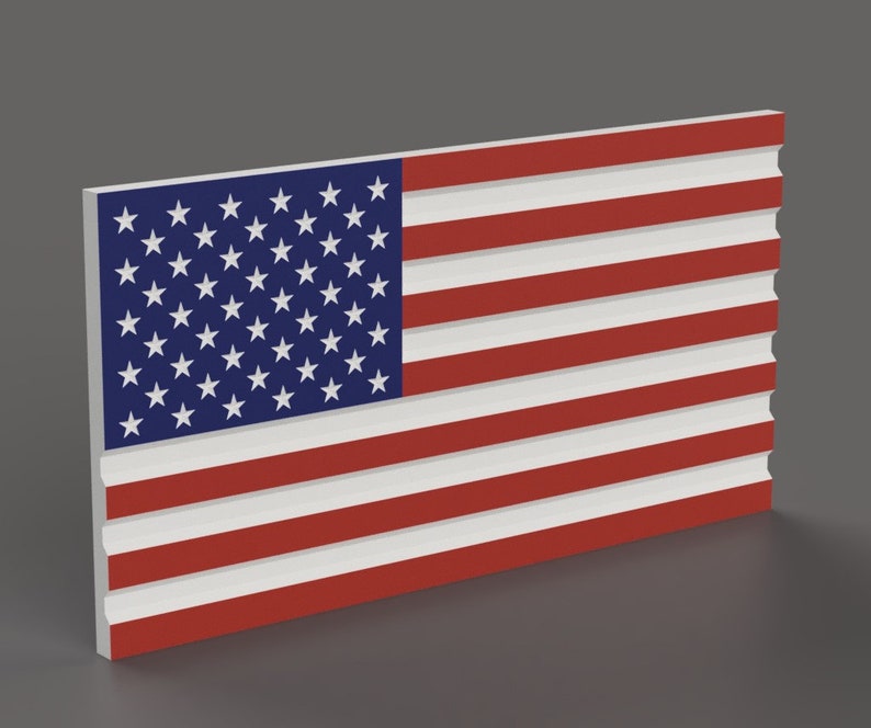 United States (US) Flag 3D Stl File for CNC Router - Etsy