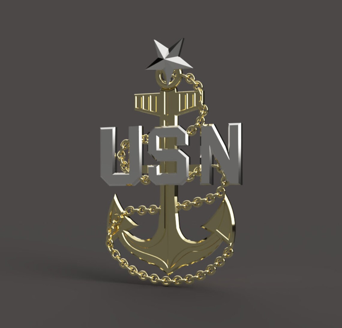 Navy Senior Chief Petty Officer (SCPO) Insignia 3D Stl File for CNC ...