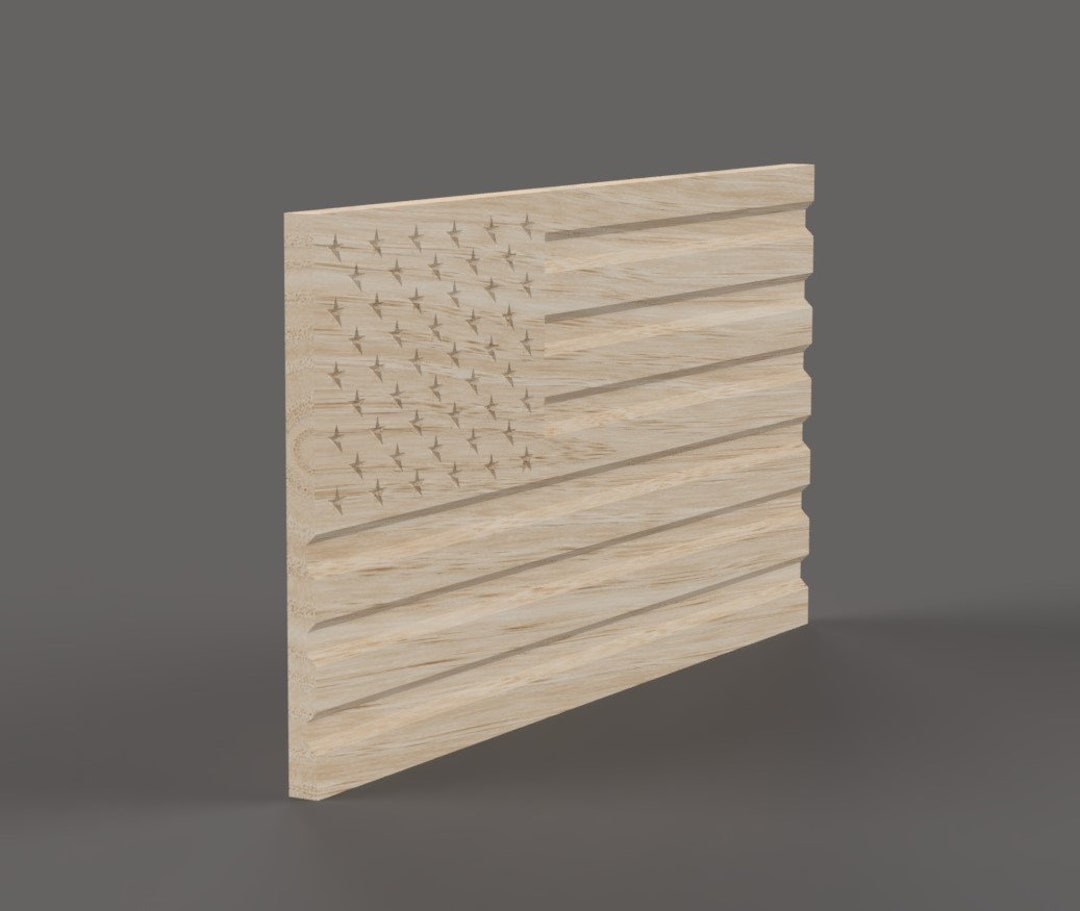 United States (US) Flag 3D Stl File for CNC Router - Etsy