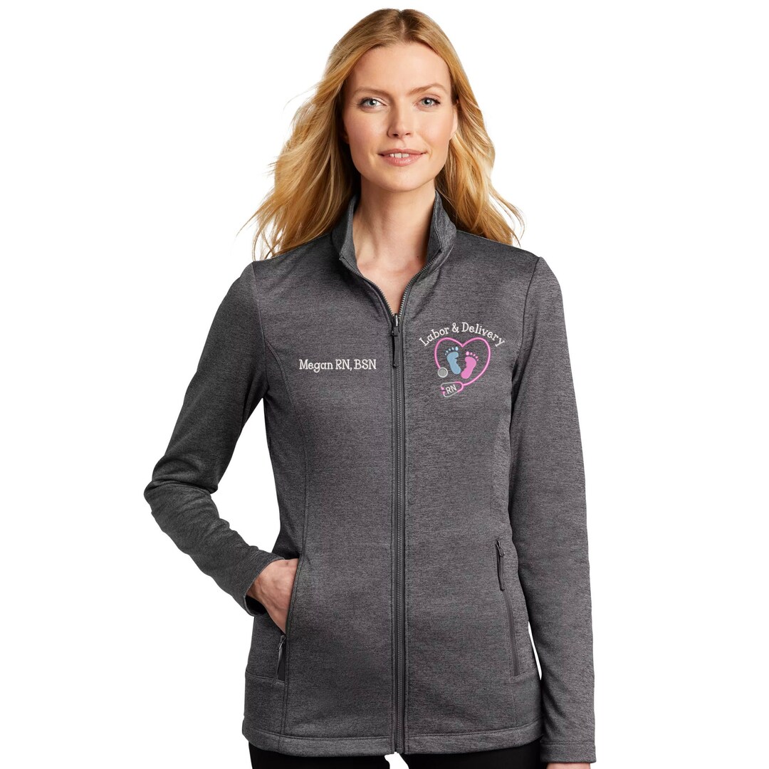 Nurse Jacket | Labor and Delivery Jacket | RN Zip Sweatshirt | Nurse ...