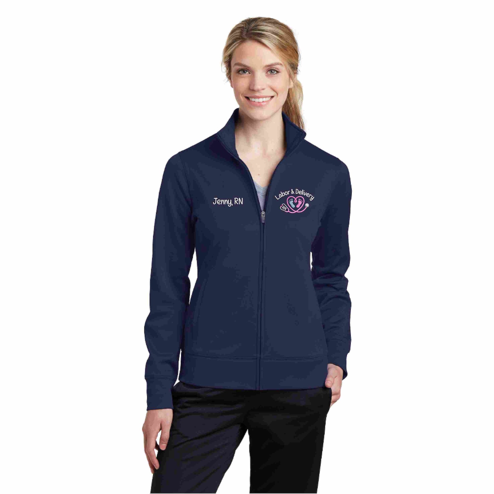 Nurse Jacket | Labor and Delivery Jacket | RN Zip Sweatshirt | Nurse ...