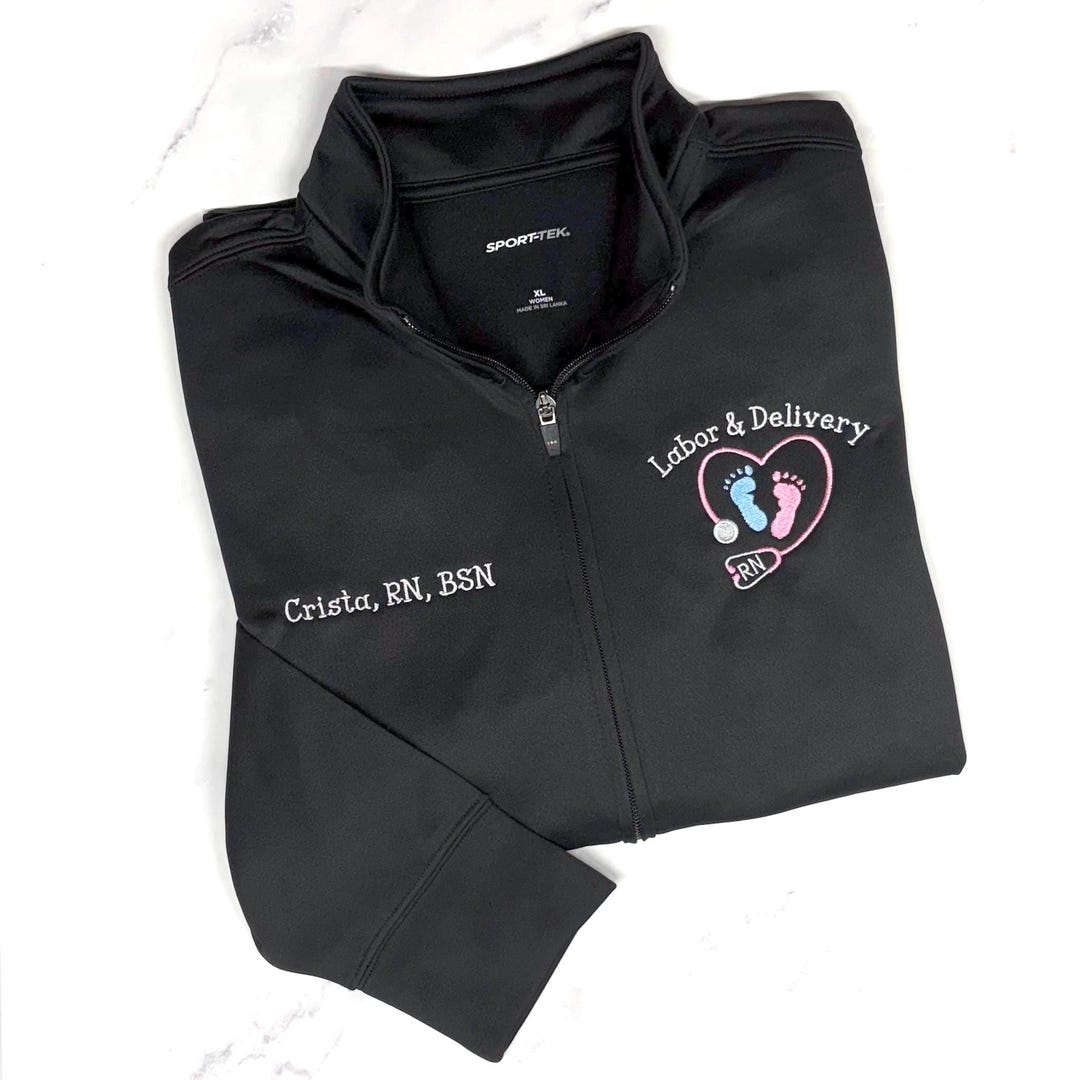 Nurse Jacket | Labor and Delivery Jacket | RN Zip Sweatshirt | Nurse ...
