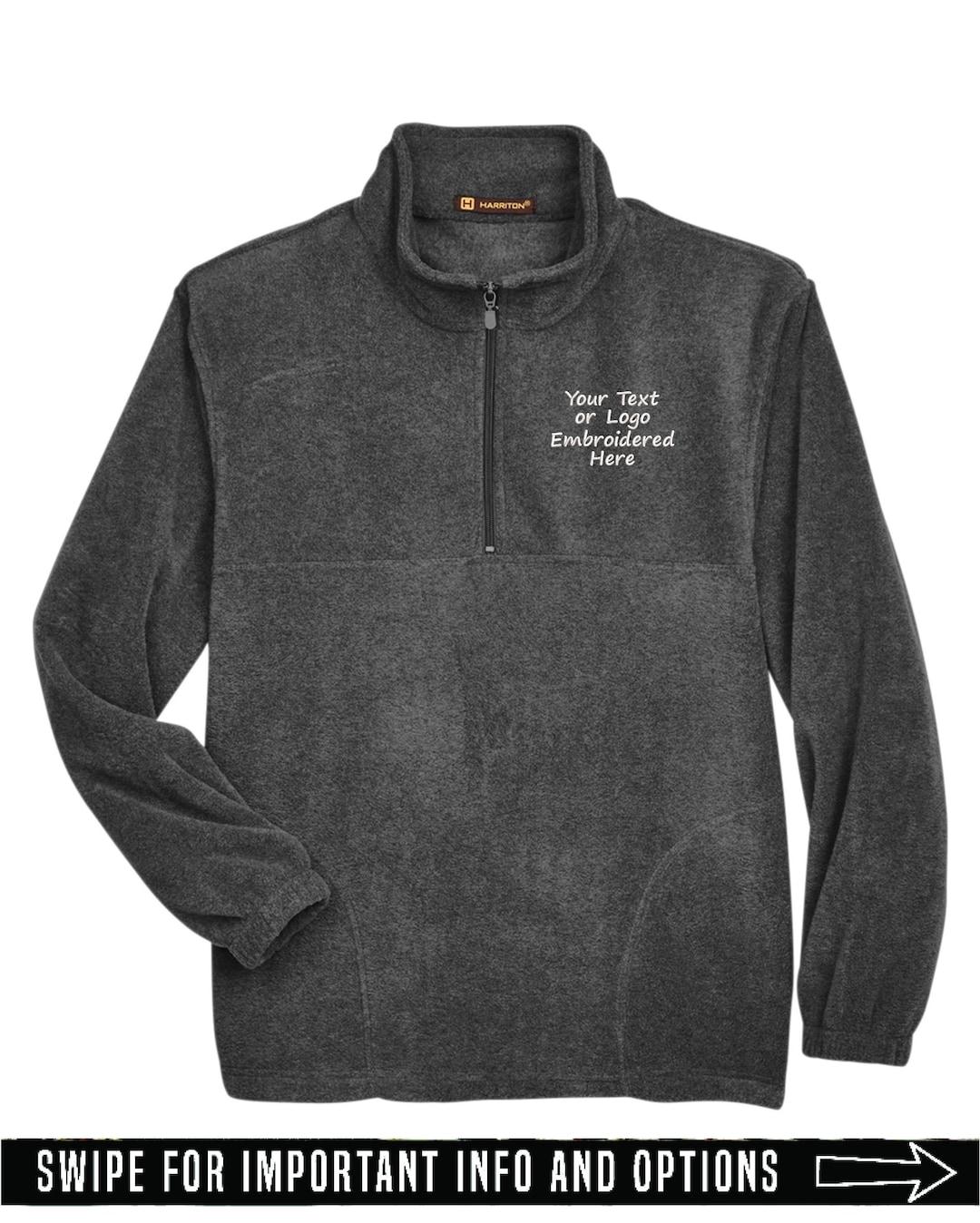 Your Company Custom Fleece Quarter Zip | Logo Fleece | Custom Text ...