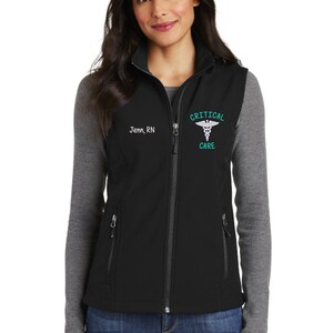 Critical Care Nurse Vest | Nursing Jacket | RN Soft Shell Vest | Cath ...