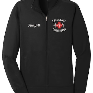 Nurse Jacket | Emergency Department Nurse Jacket | RN Zip Sweatshirt ...