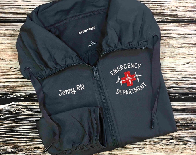 Nurse Jacket Emergency Department Nurse Jacket RN Zip Sweatshirt Nurse ...