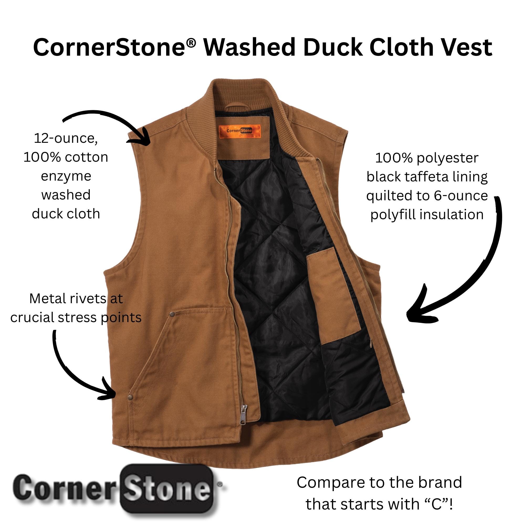 Embroidered Custom Logo - Washed Duck Cloth Vest - Workwear - Blue ...